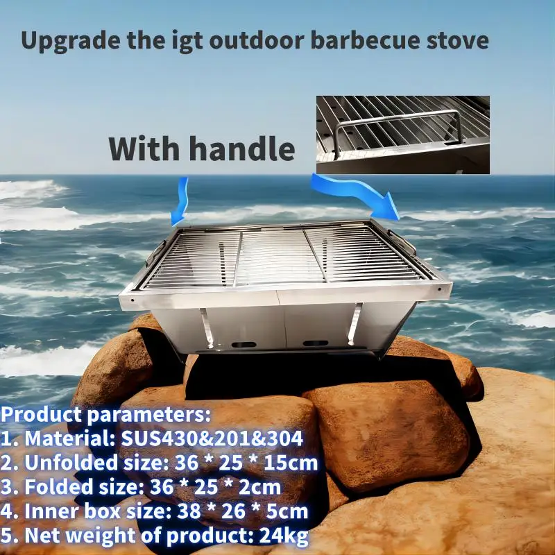 Outdoor-Barbecue-Rack-Set-IGT-Unit-Oven-Folding-Table-Portable-Camping ...