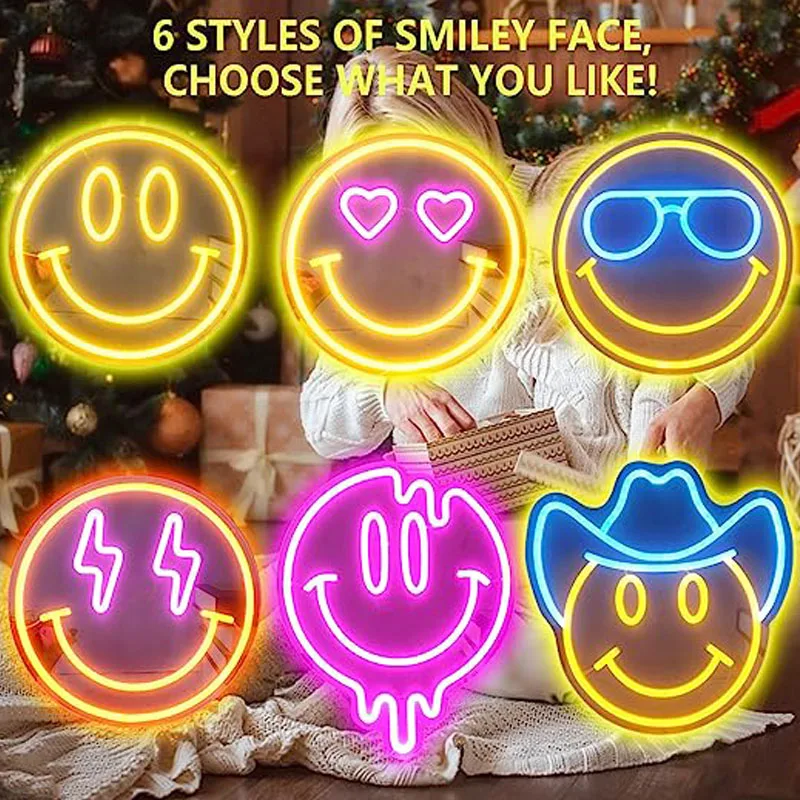 Neon-dimmable-smiley-face-LED-logo-wall-decoration-bedroom-children-s ...