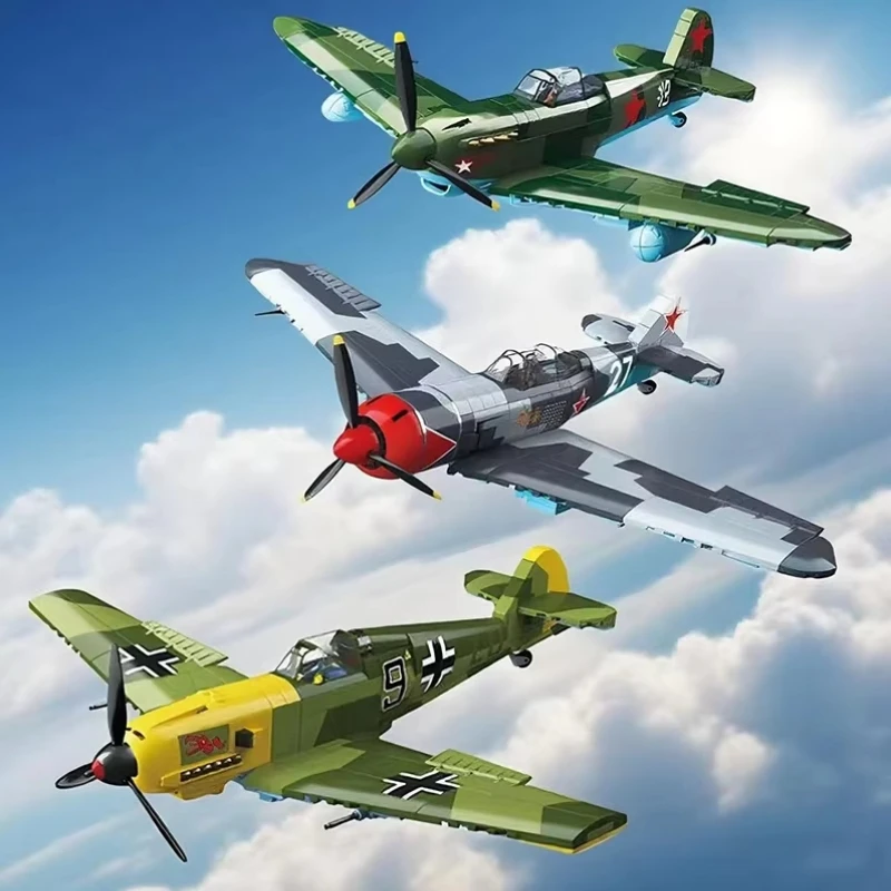 WWII Soviet-German Propeller Fighter Aircraft Building Blocks BF109-4 ...