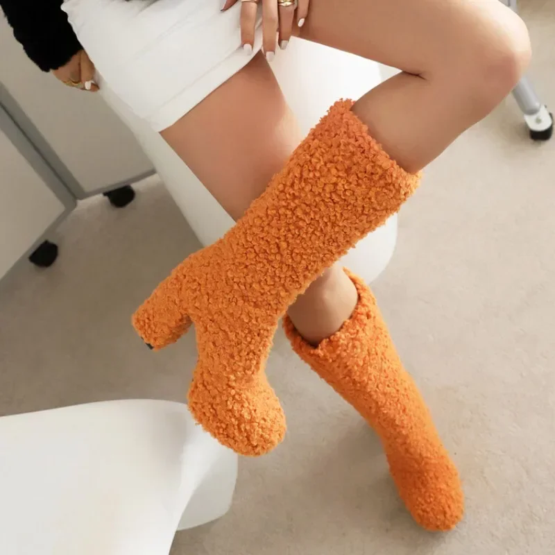 2023 Imitation Wool Roll Short Boots 34-41 Imitation Lamb Wool Winter ...