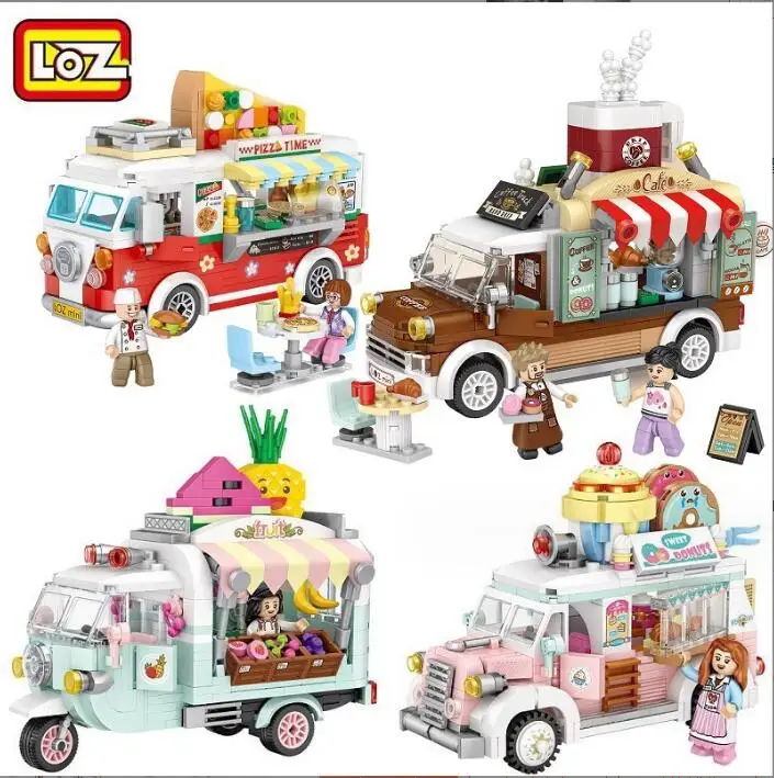 LOZ-Mini-Car-Blocks-City-Series-Street-View-480pcs-FOOD-Truck-Fruit ...