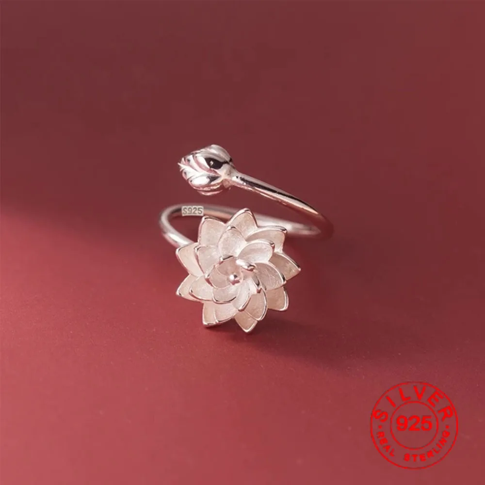 BFCLUB-anillos de flores simples para mujer, Color plateado, moda ...