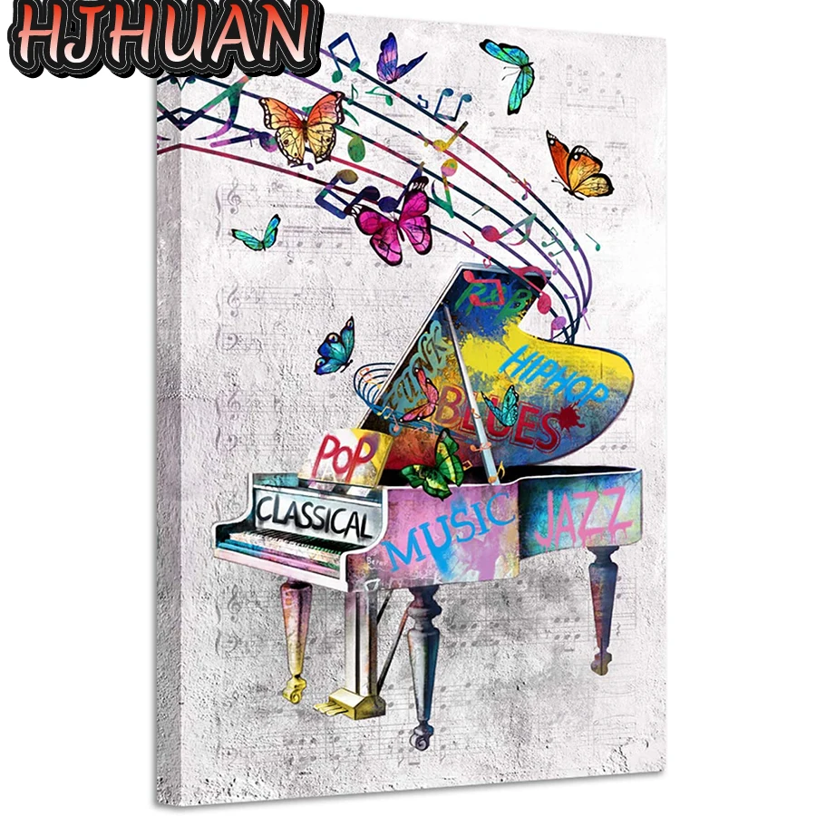5D-DIY-doodle-art-musical-notes-piano-Diamond-painting-full-round ...