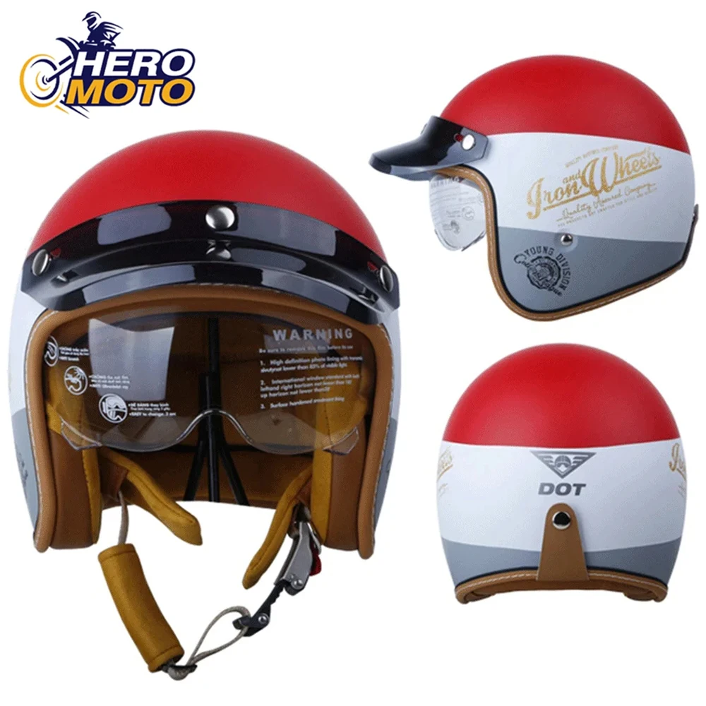 Capacete-Moto-Retro-para-Quatro-Esta-es-Vintage-3-4-Open-Face-Capacetes ...