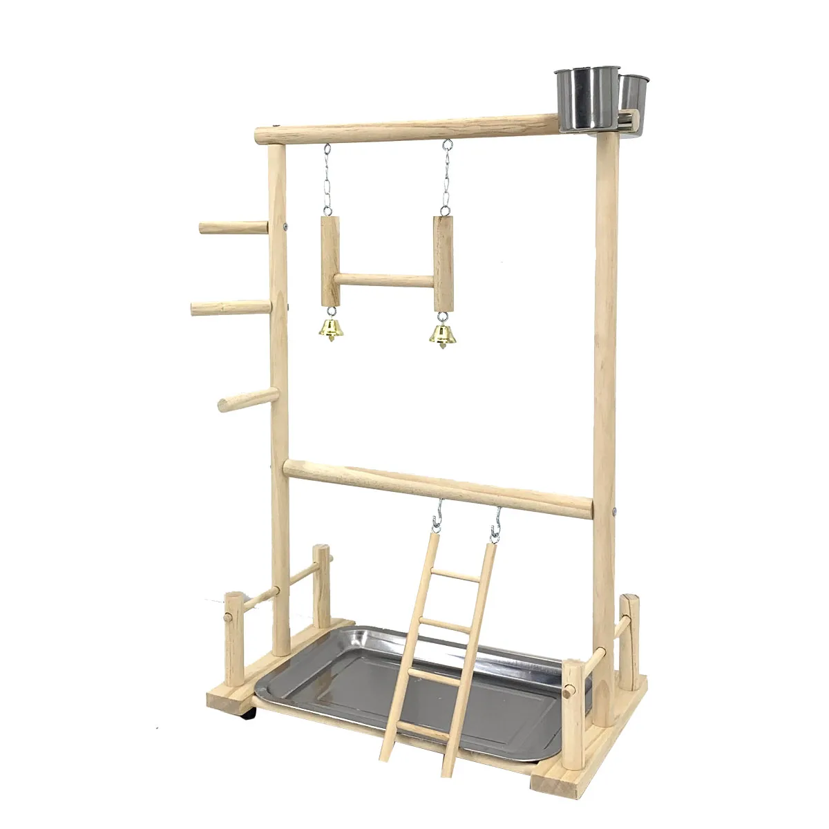 Wooden Parrot Playstand Double Layer Bird Play Stand Cockatiel ...