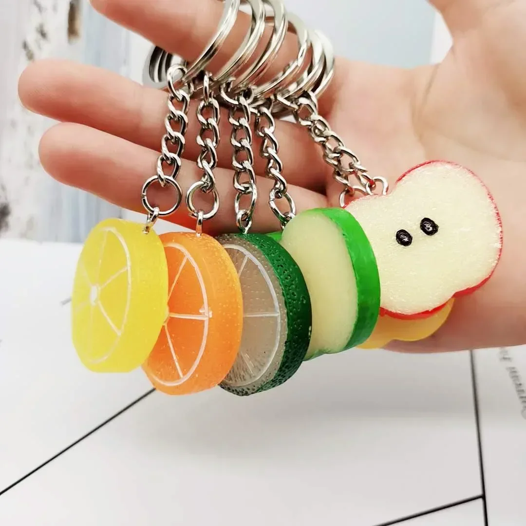 Simulation-of-Fruit-Key-Chain-Resin-Lemon-Apple-Key-Ring-Pendant ...