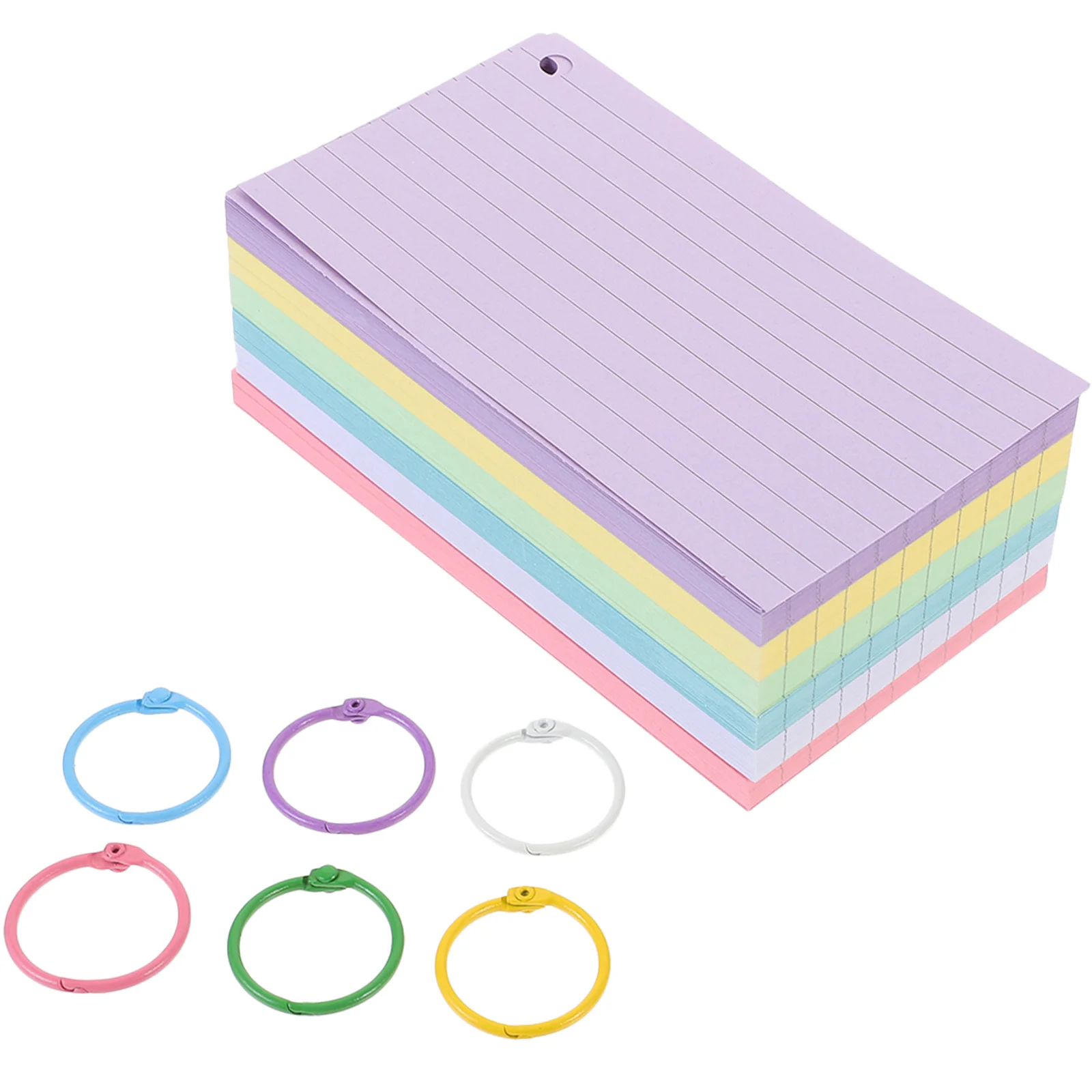 1-Set-Index-Cards-with-Rings-Study-Flash-Cards-Single-Hole-Punched ...