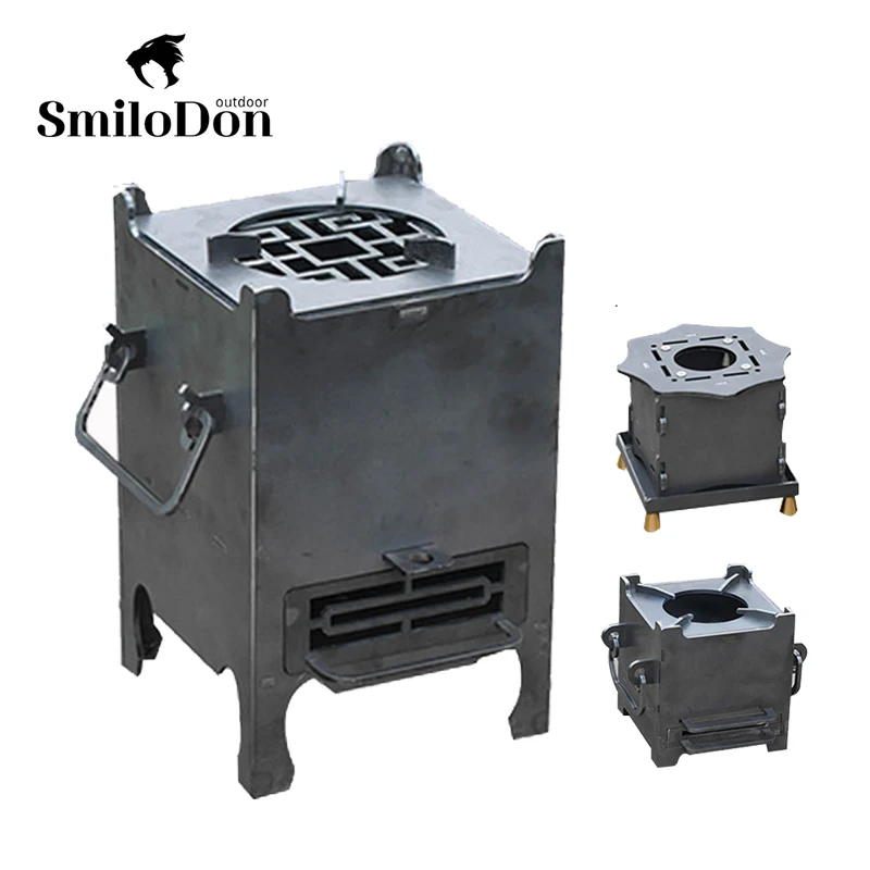 SmiloDon-Camping-Wood-Burning-Stoves-Cast-Iron-Heater-Stove-Tourist ...