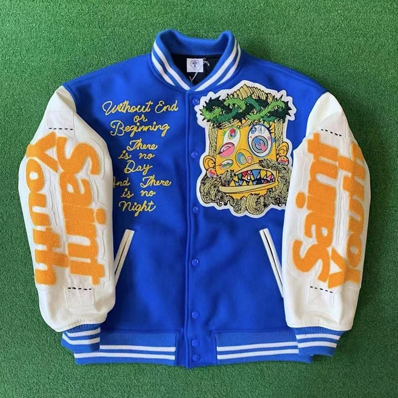 Retro Embroidery Bomber Jackets Men Kanye High Street Oversized ...