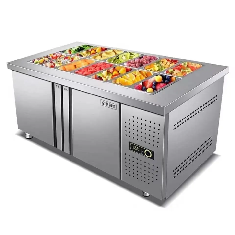 Salad Fridge Pizza Preparation Table Countertop Refrigerator Kitchen ...
