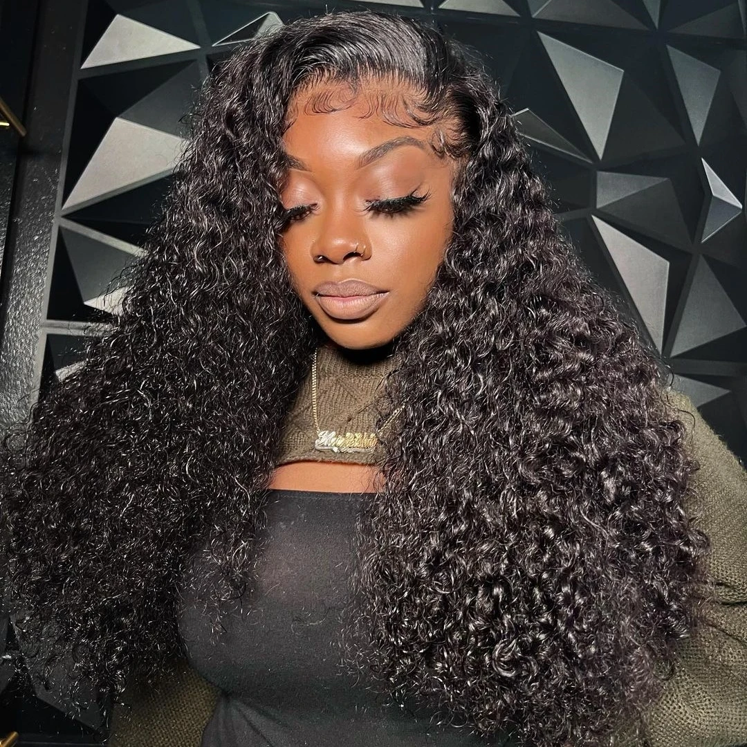 Water Wave Lace Front Wig para mulheres negras, 360 Full Lace, perucas ...