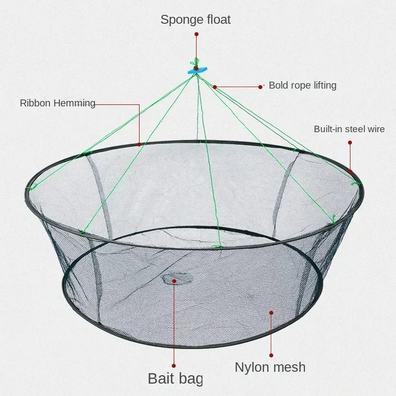 Foldable-Drop-Net-Fishing-Landing-Prawn-Bait-Crab-Shrimp-Pier-Harbour ...