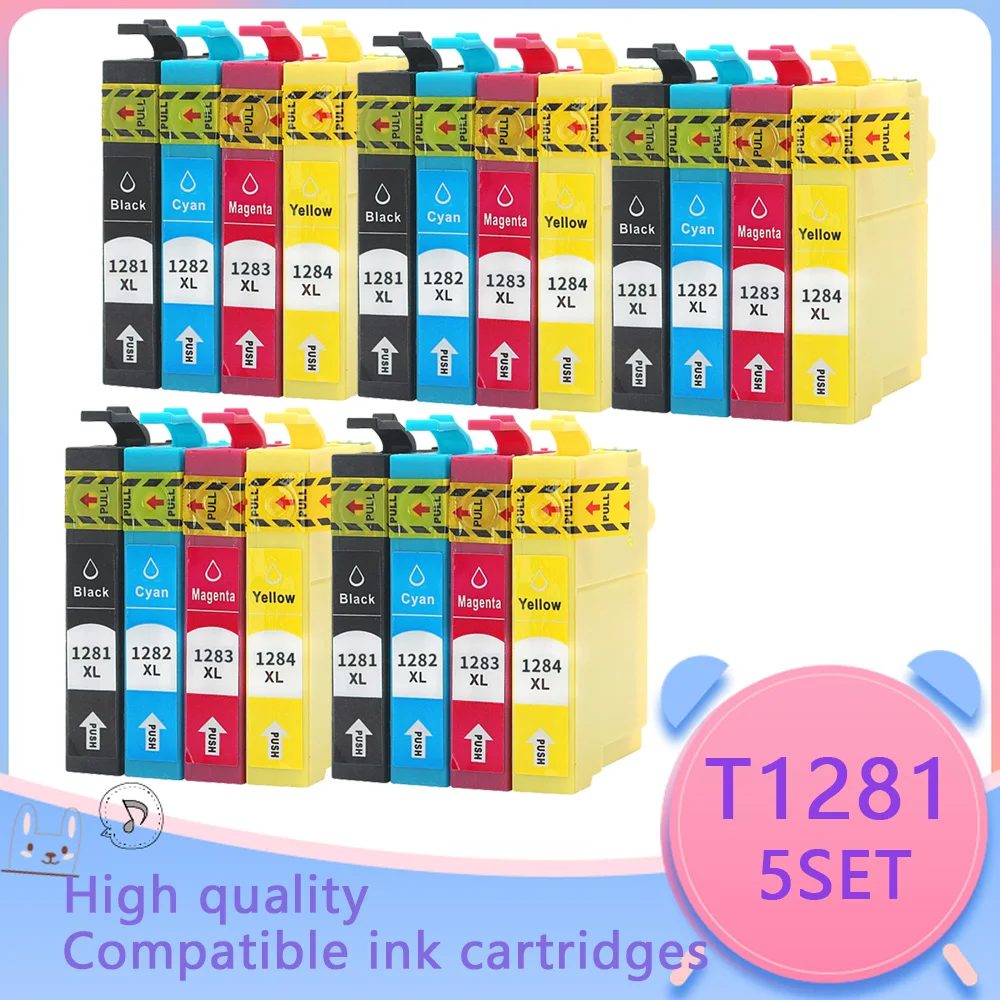 Cartouche-d-encre-de-remplacement-pour-T1281-T1284-1281-compatible-avec ...