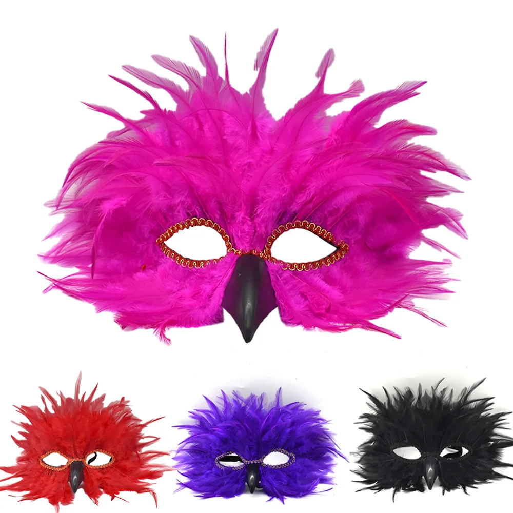 Bird Beak Eagle Mask Cosplay Animal Owl Feather Gothic Women Masks ...