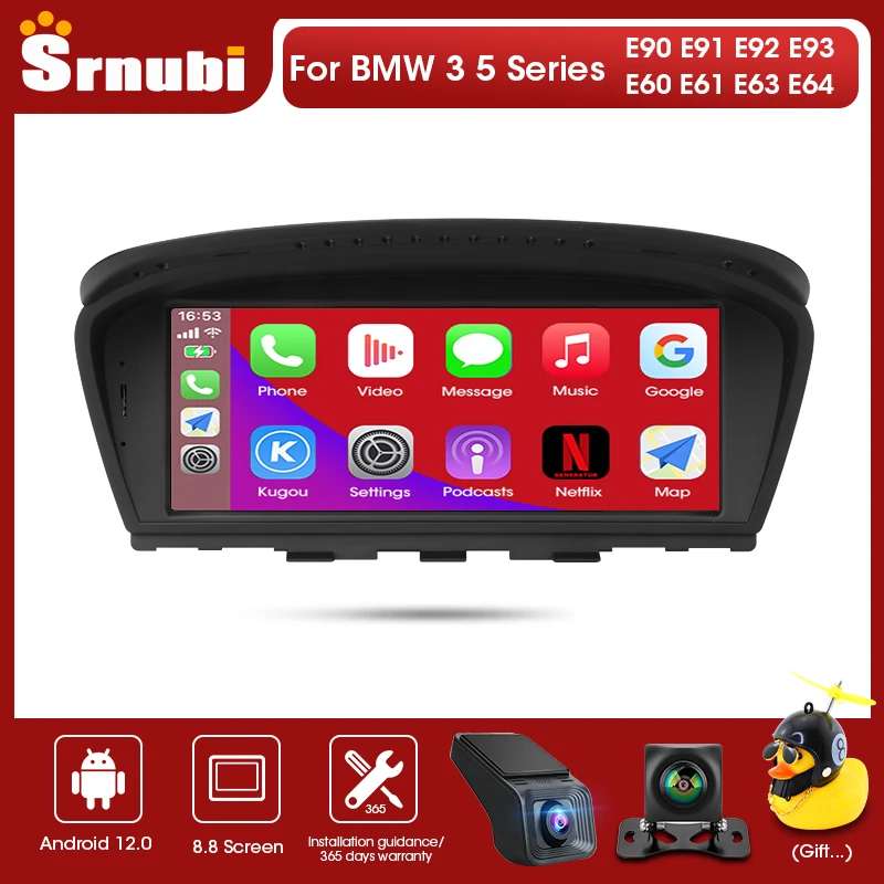 Srnubi 8.8” Android 11.0 Car Radio for BMW 3 5 Series E60 E61 E63 E64 E90 E91 E92 E93 CCC CIC ...