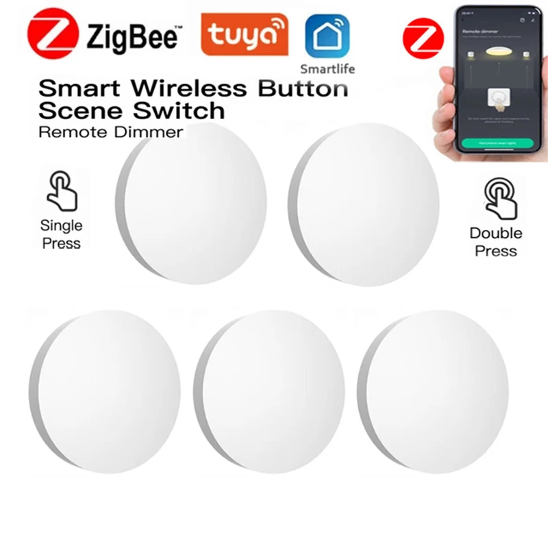 Tuya-ZigBee-Button-Scene-Switch-Intelligent-Linkage-Smart-Switch-Battery-Powered-Automation-Work ...