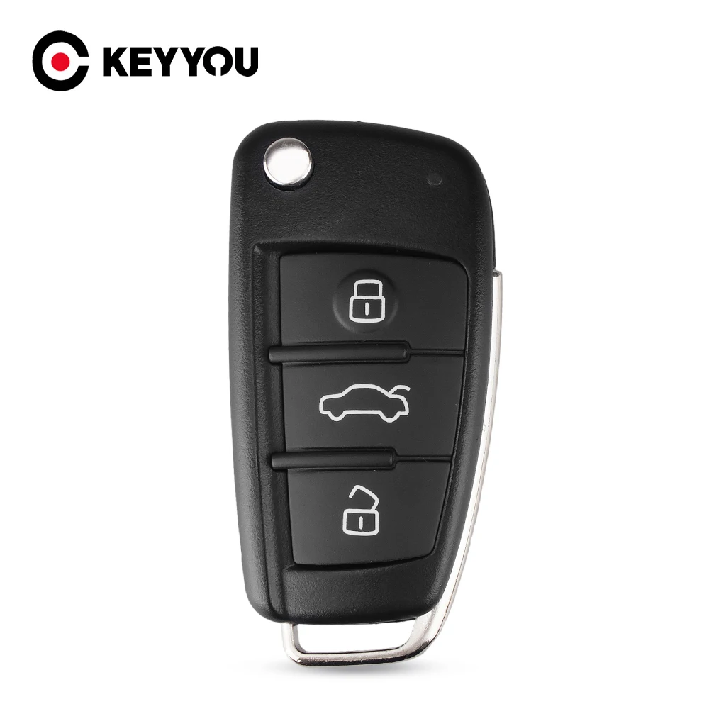 Keyyou 3 Button Folding Remote Flip Car Key Case Shell Fob For Audi A2 ...