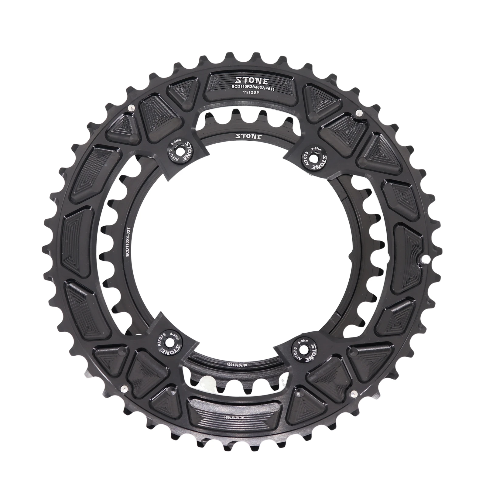 Stone 110bcd Round Double Chainring for Shimano 105 R7100 UT R8100 DA ...
