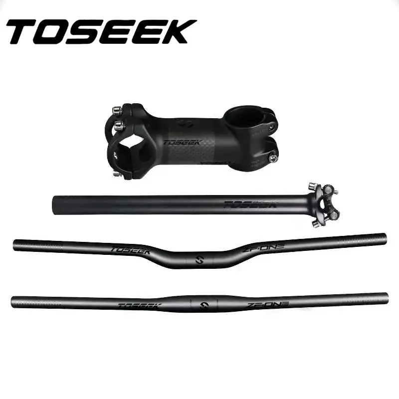 TOSEEK-ZF-ONE-Carbon-Fiber-Bicycle-MTB-Handlebar-Seatpost-Stem-Bike-Mountain-Rise-Bars-Flat ...