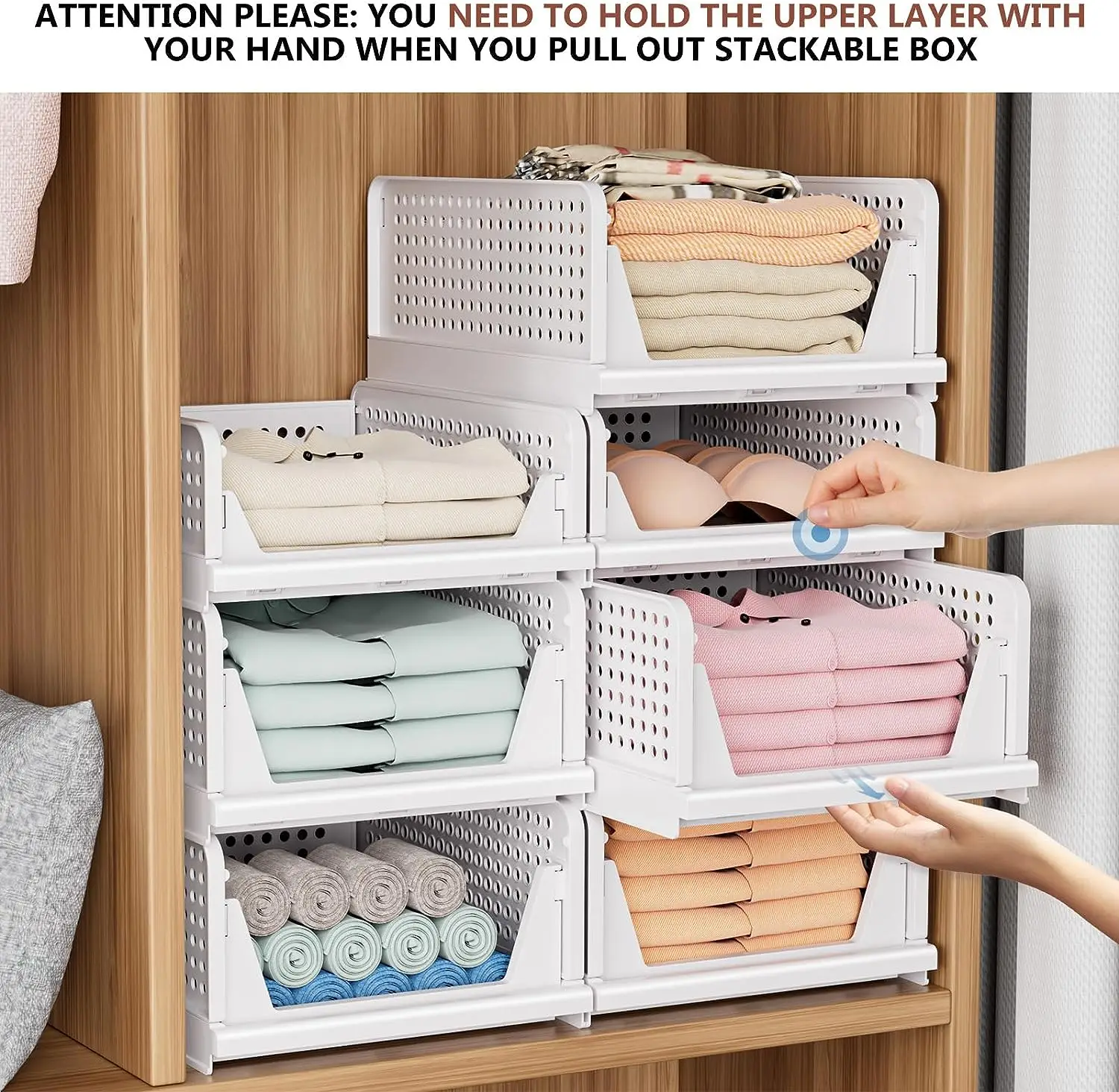 Stackable-Folding-Closet-Organizers-Storage-Box-White-Color-Plastic ...