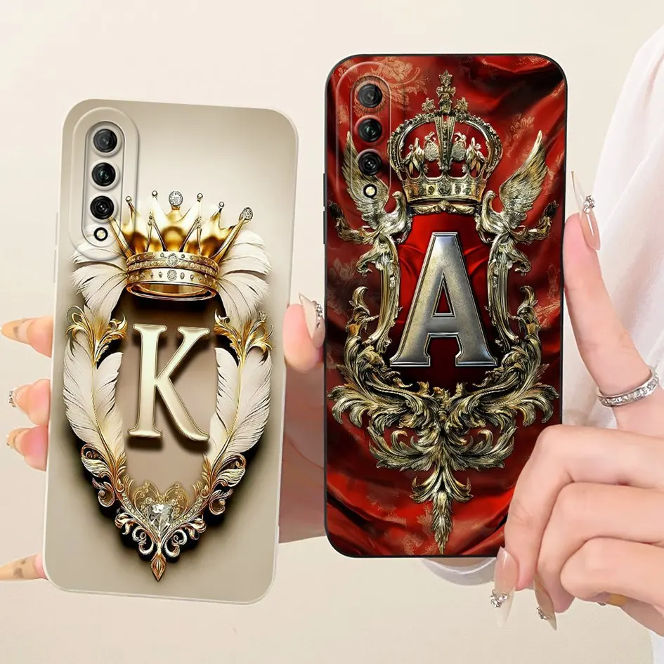 For Huawei Y9s Case STK-L21 STK-LX3 STK-L22 Cover Luxury Crown Letter ...