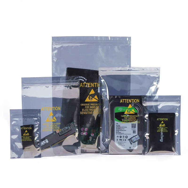 50-100PCS-Attention-Anti-static-Shielding-HDD-Ziplock-Packaging-Bag-ESD ...