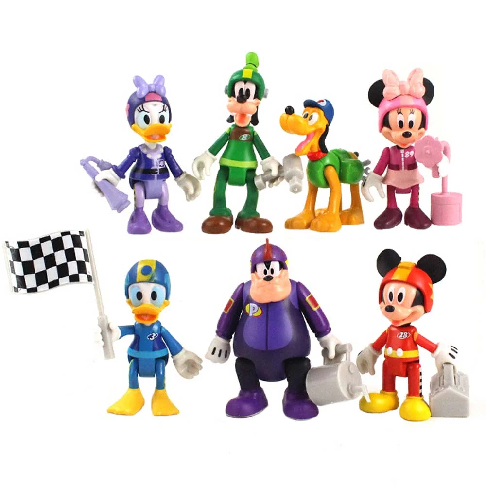 7pcs Set Disney Action Figures Toys Mickey Minnie Mouse Donald Daisy