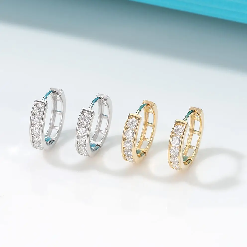 New-Moissanite-Ear-Clasp-925-Silver-for-Women-Plated-White-Gold-Hollow ...