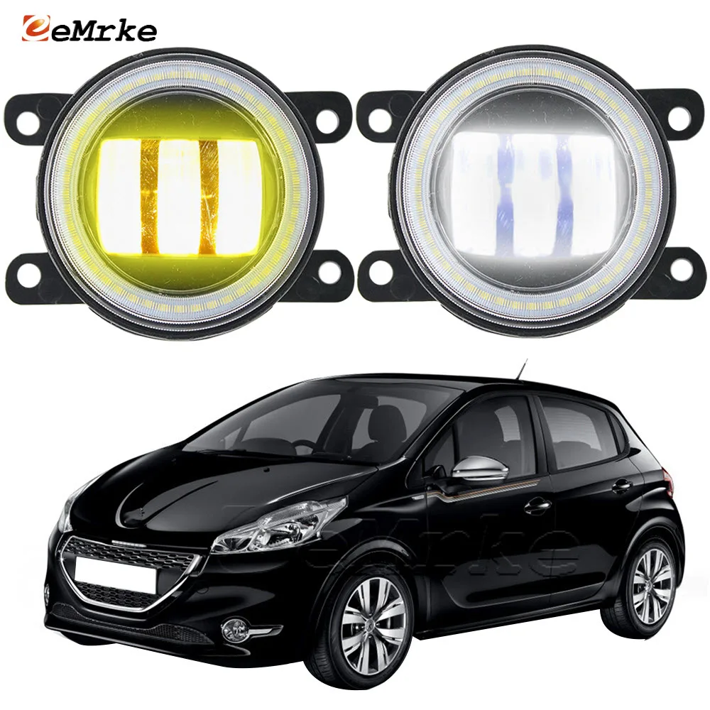 Led-Angel-Eye-DRL-Fog-Lamp-Assembly-Lens-for-Peugeot-208-2012-2013-2014 ...
