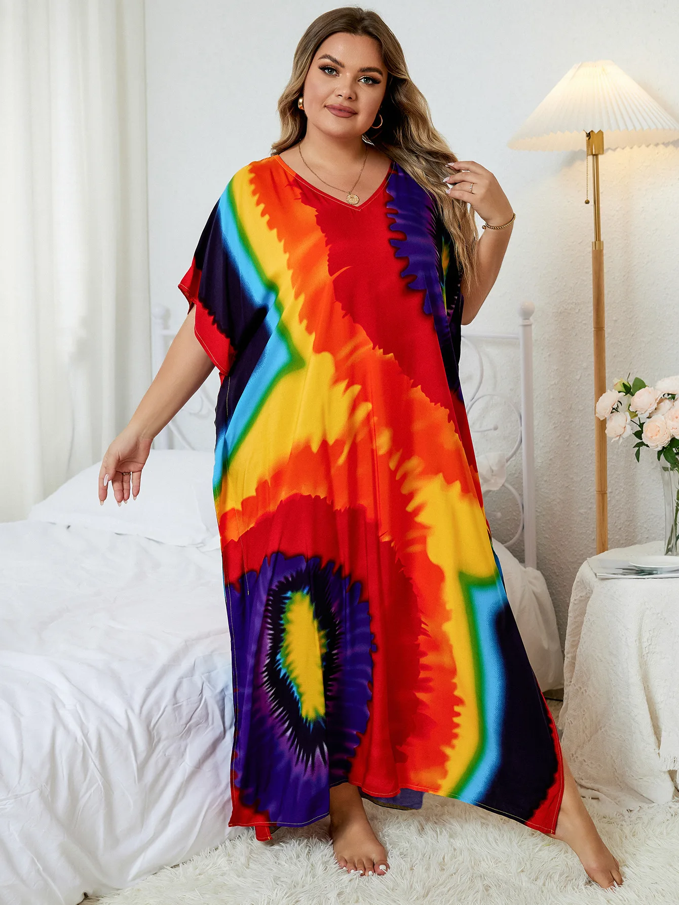 Plus-Size-Clothes-Women-Kaftan-Plus-Size-Polyester-Summer-Caftan-Cover ...