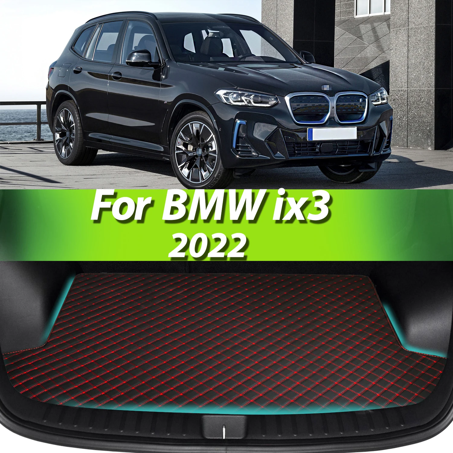 For BMW ix3 2022 Artificial Leather Car Trunk Mat Rear Trunk Cargo ...