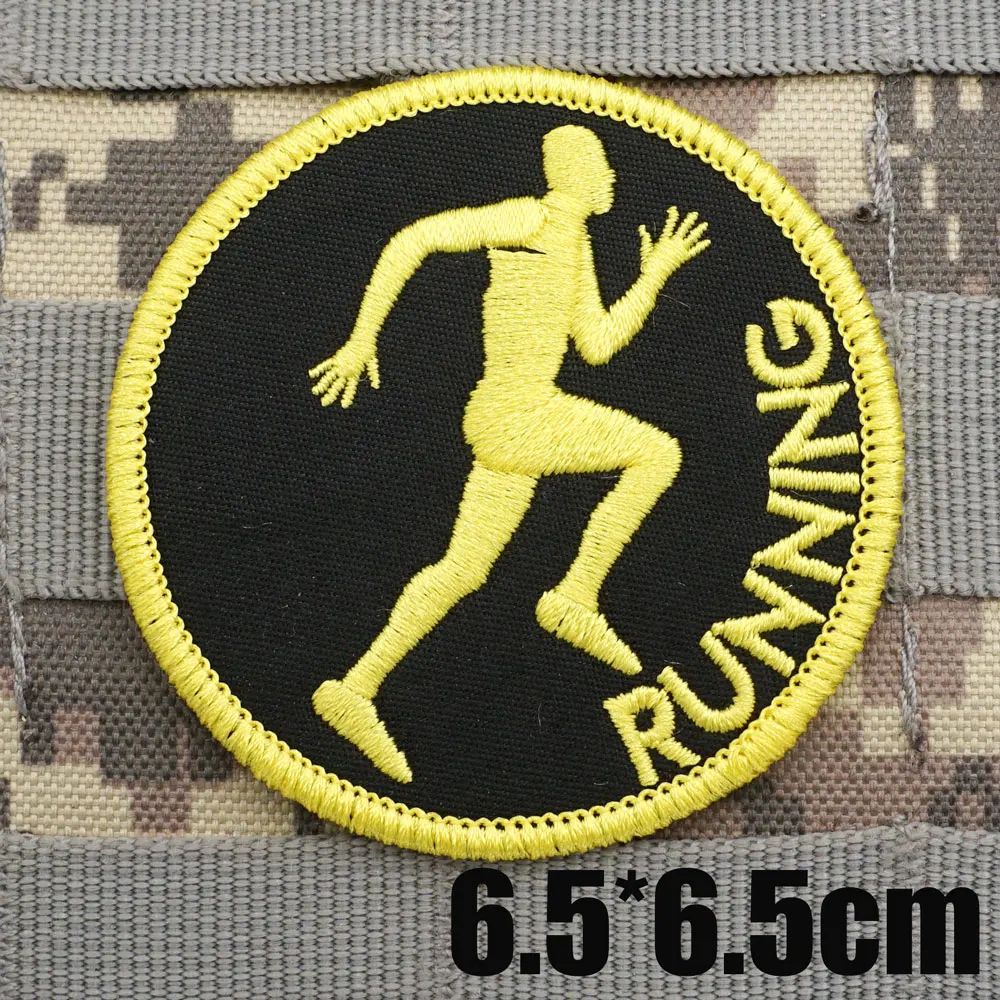 Running Military Tactical Embroidered Patches Armband Backpack Badge ...