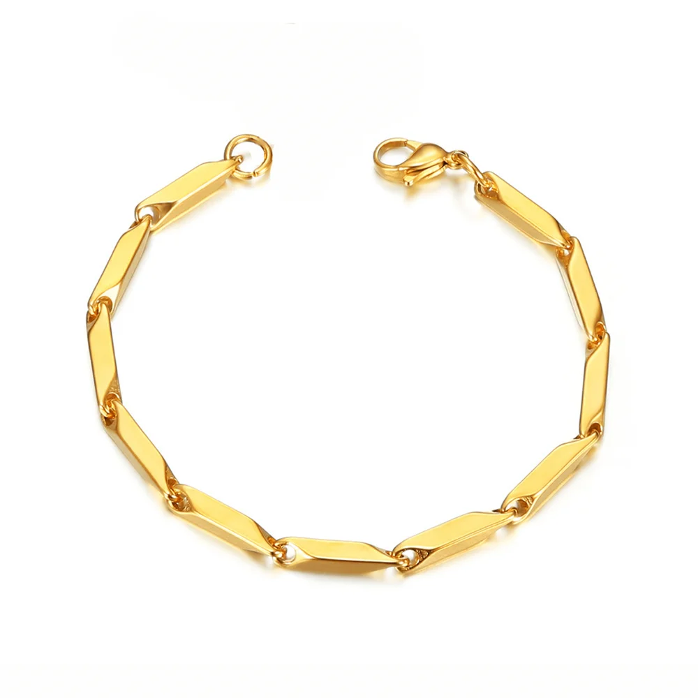 Punk Irregular Chain Link Bracelets 18/21cm Gold Silver Color Stainless ...