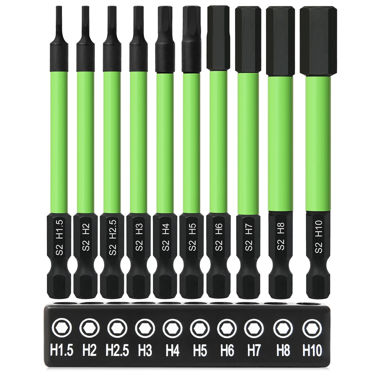 10Pcs-Hex-Head-Allen-Wrench-Drill-Bit-Set-89mm-SAE-Metric-Allen ...