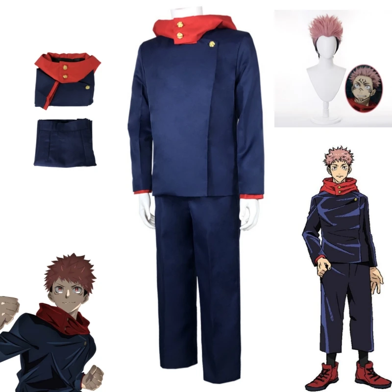 Anime-Jujutsu-Kaisen-Itadori-Yuji-Cosplay-Clothing-Top-Pants-School ...