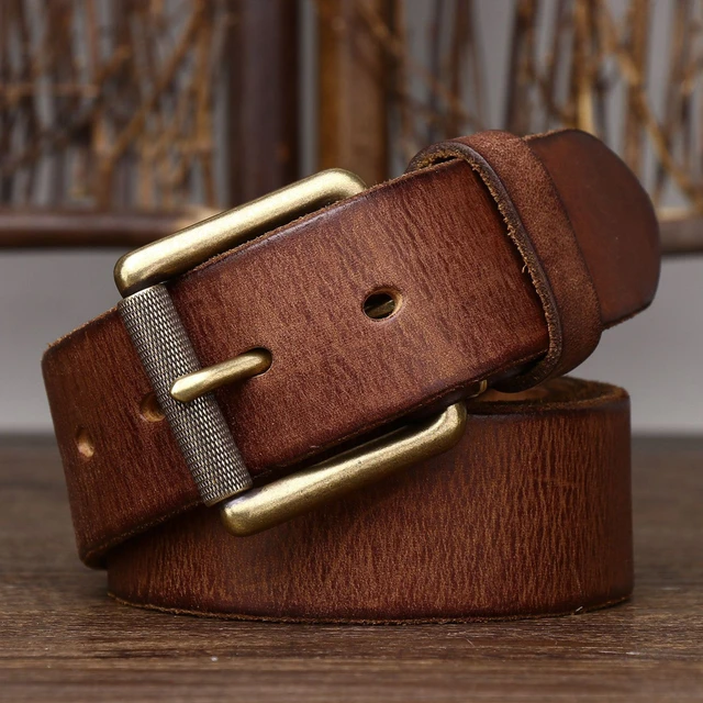 Ceinture en cuir véritable pour homme, ceinture en peau de vache ...