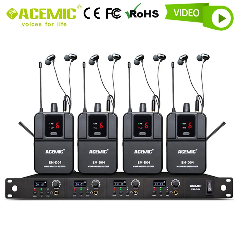 Wireless-In-Ear-Monitor-System-Transmitter-Receiver-4-Channel-Pack ...