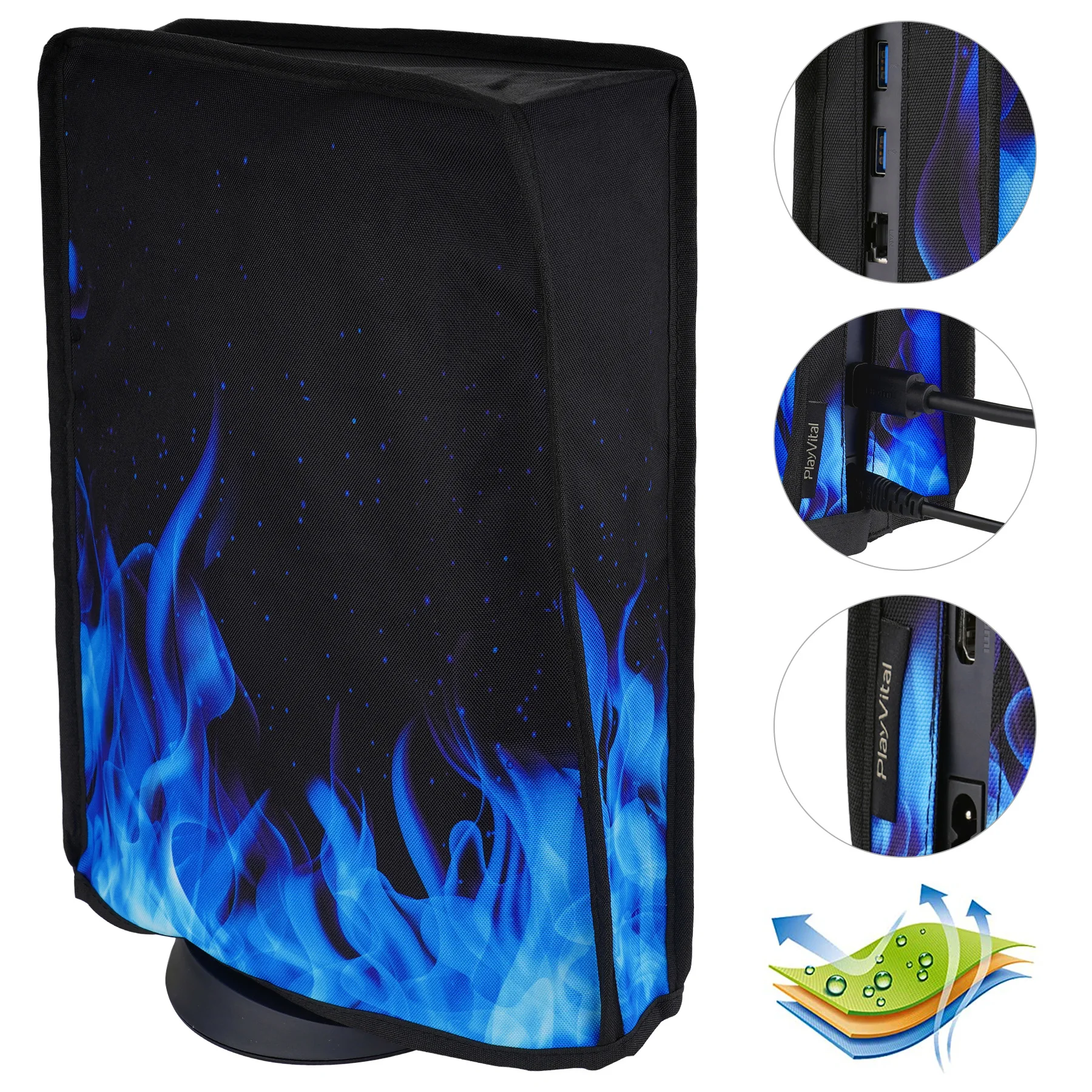 PlayVital Blue Flame Dust Cover Waterproof Dust Guard Anti Scratch ...
