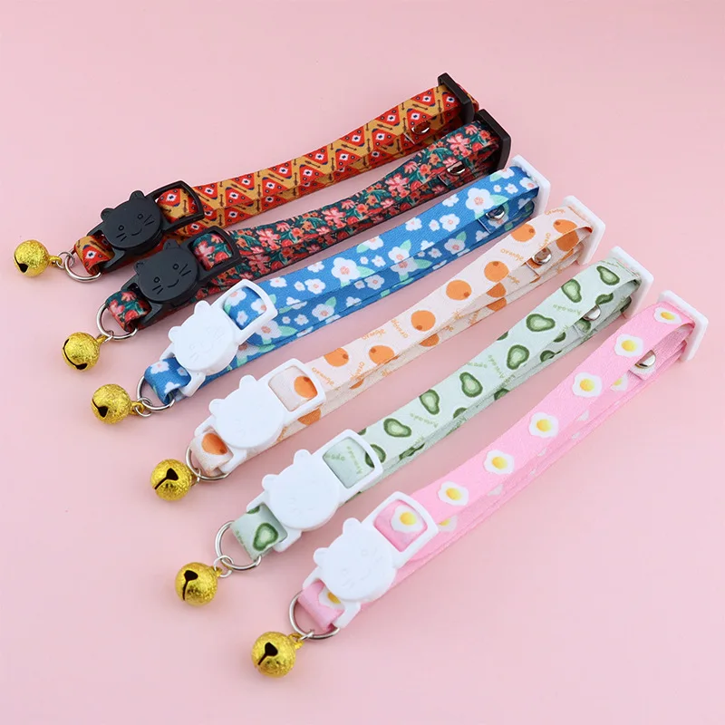 New-Beautiful-Fruit-Printing-Cat-Collars-With-Bells-Convenient ...