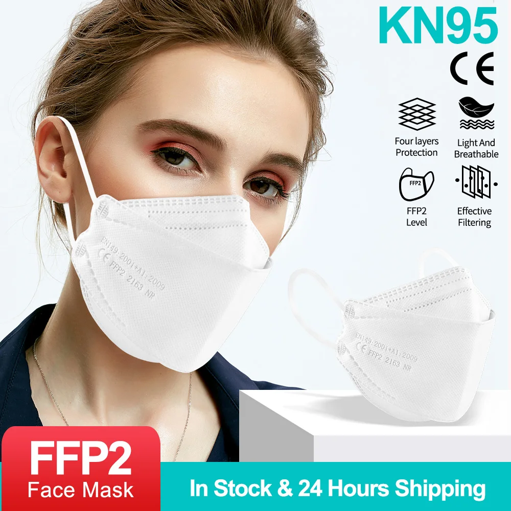 10-100pcs FPP2 Masks Black FFP2 Masks CE Approved ffp2mask Adult 7 ...