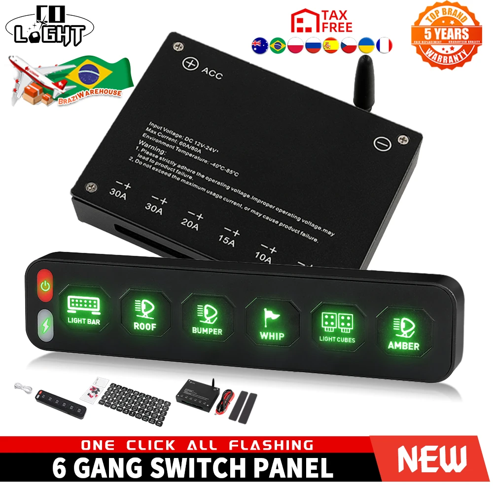 CO-LIGHT-6-Gang-Auxiliary-Switch-Panel-Offroad-Auxiliary-Light-Switch ...