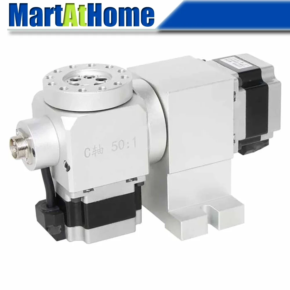 CNC-Rotary-Axis-Indexer-4th-5th-A-B-Axis-with-Harmonic-Gearbox-Ratio-50 ...