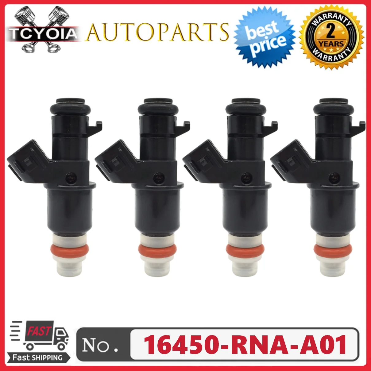 4 unids/lote nuevos inyectores de combustible 16450-RNA-A01 para Honda ...