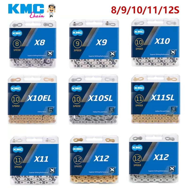 KMC Z6 Z8.3 Z9 X8 X9 X10 X11 X12 MTB SL EL Bicycle Chains 6/7/8/9/10/11/12 Speed Road Bike ...