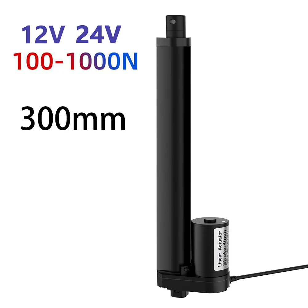 Actuador lineal eléctrico de 24V DC 12V, controlador de Motor lineal de carrera de 300mm, 1500N ...