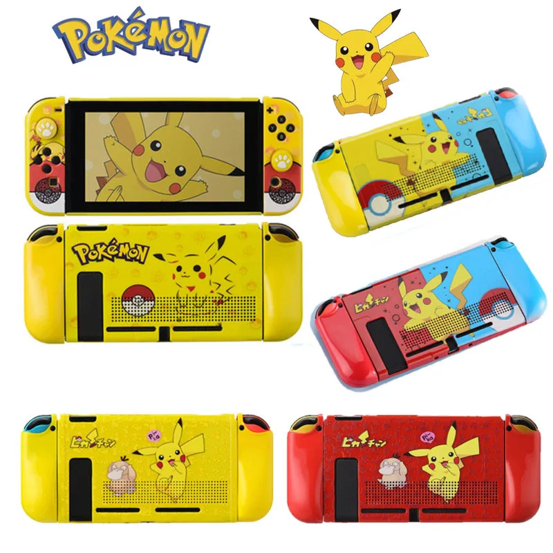 Pokemon-Pikachu-Cartoon-Switch-Protective-Shell-Anti-fall-Split-Handle ...