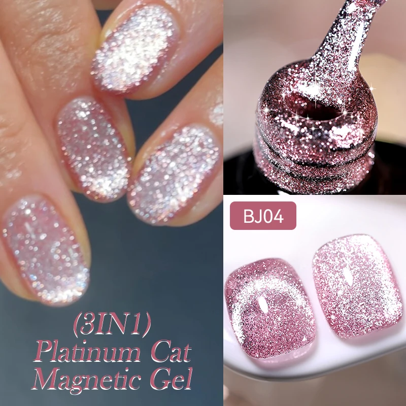 LILYCUTE-7ML-Rose-Gold-Foils-Effect-Platinum-Cat-Magnetic-Gel-Nail ...