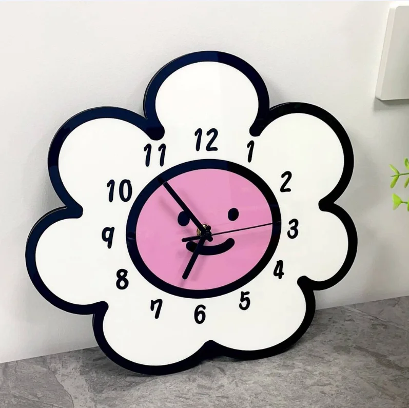 Sun-Flower-Creative-Cartoon-Silent-Decoration-Wall-Clock-Living-Room ...