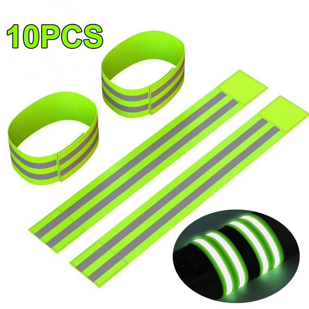 10pcs-Reflective-Bands-For-Wrist-Arm-Ankle-Leg-High-Visibility-Reflect ...