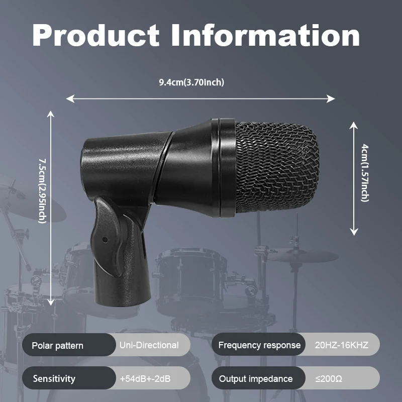 Lexinova 7L-B5 Kick Drum Bass Cardioid Instrument Microphone – Outdoor ...